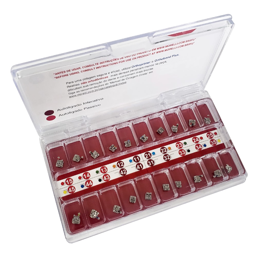 Bráquete de Aço Autoligado SLH MBT 022 Kit 1 Caso - Morelli - Apoio Dental