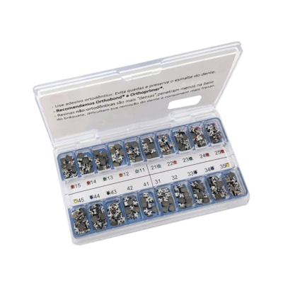 Kit de Bráquetes 100 casos Prescrição Roth - Max .018" - Can. 13° Ang ...